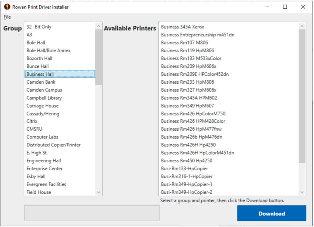 Rowan Printer Driver Installer - Public Knowledge - Rowan University - Rowan Support Portal