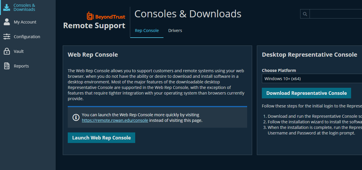 Rowan Support Center